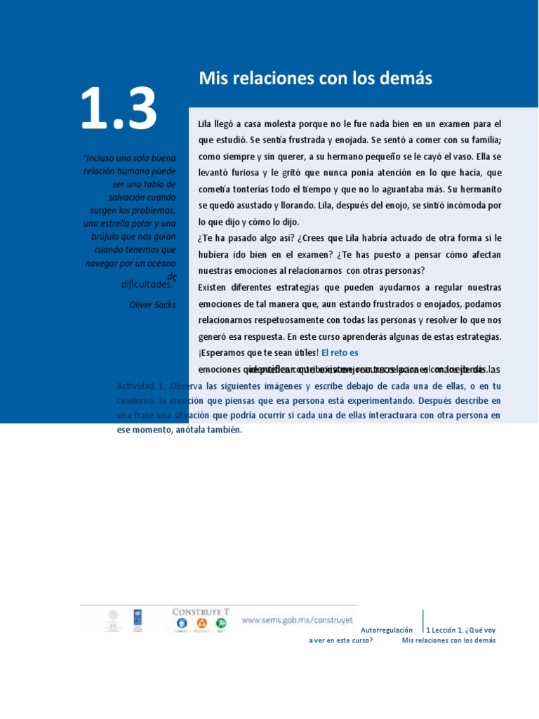 1.3 E Mis Relaciones Con Los Demas | PDF