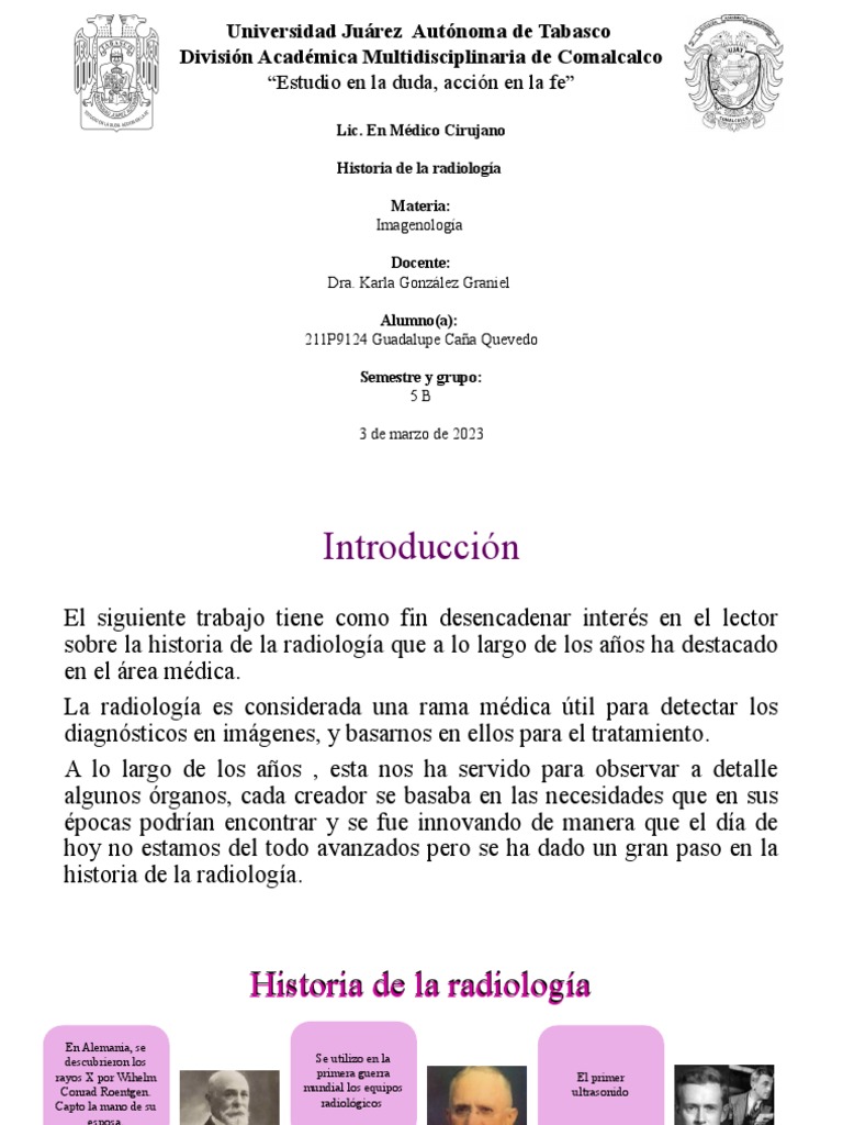 Historia de La Radiologia | PDF | Radiología | Procesamiento de imágenes
