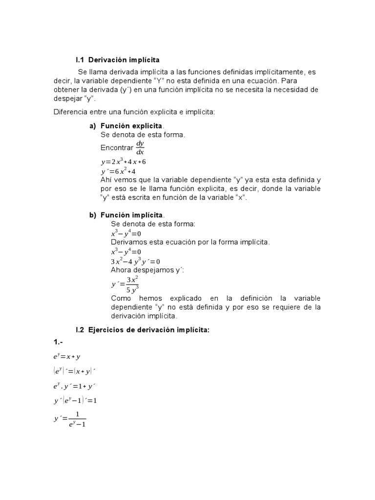 Derivacion Implicita | PDF