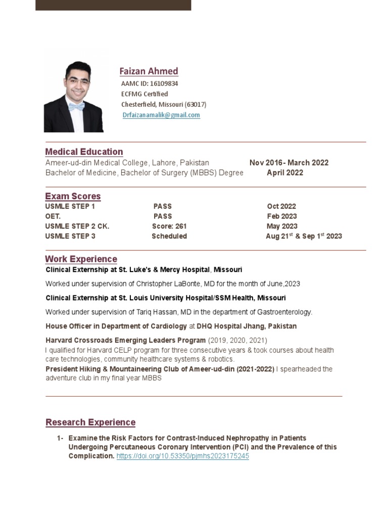 Resume of Faizan Ahmed | PDF