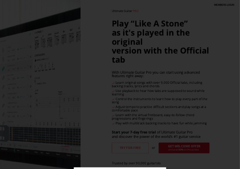Ultimate Guitar Pro: Learn "Like A Stone" | PDF