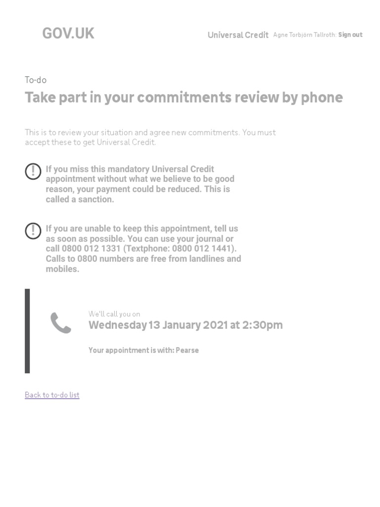 Take Part in Your Commitments Review by Phone - To-Do List - Universal ...