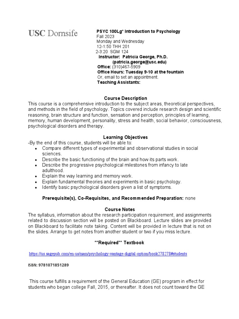 Psyc 100 Fall 2023 Final | PDF