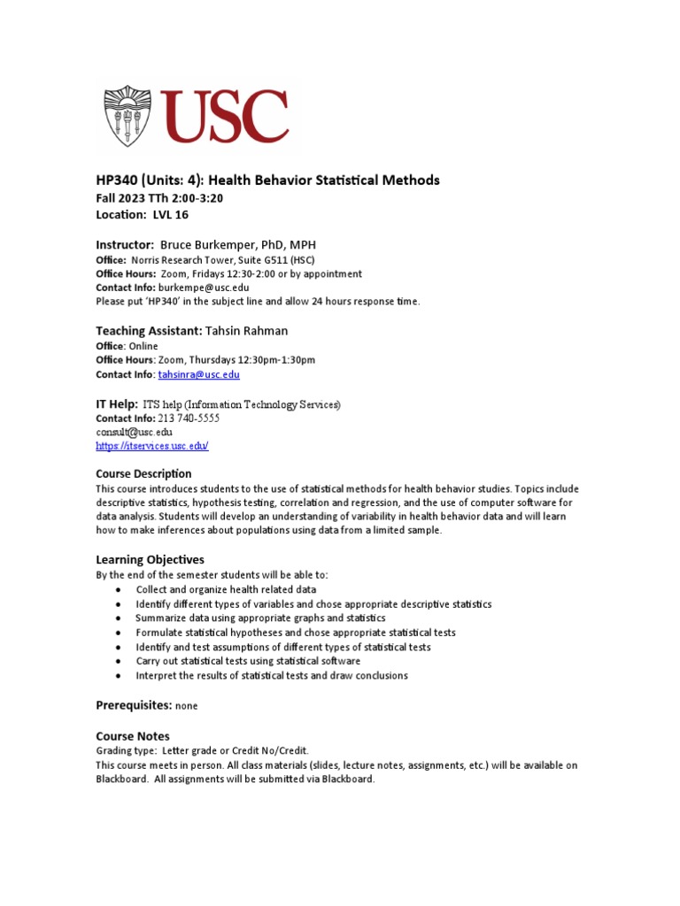 Syllabus HP340 Fall2023 | PDF