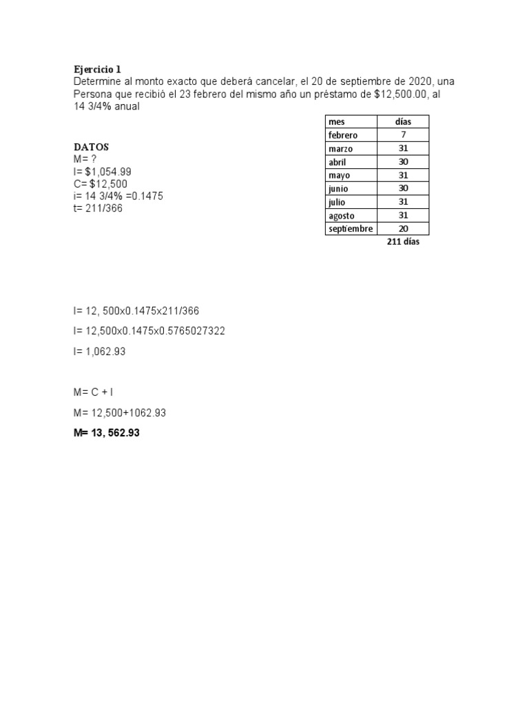 Guia 1 Ejerccios Mate Financiera | PDF