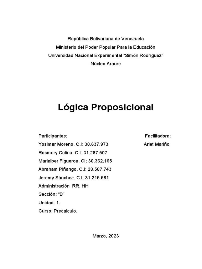 Lógica Proposicional | PDF | Proposición | Lógica