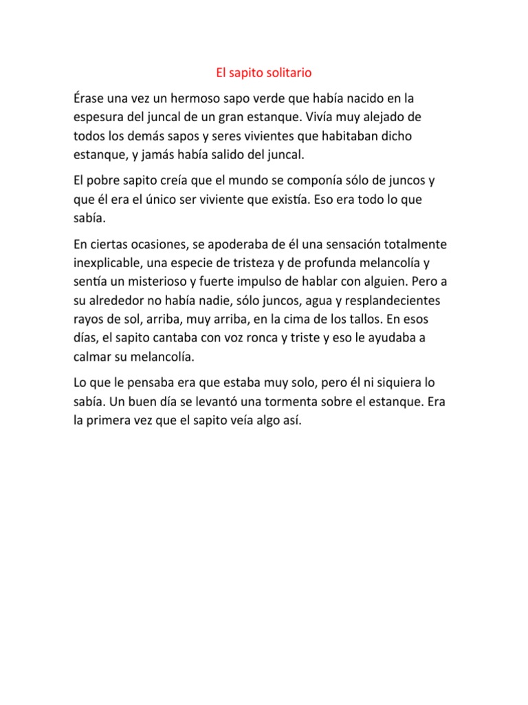 El Sapito Solitario | PDF