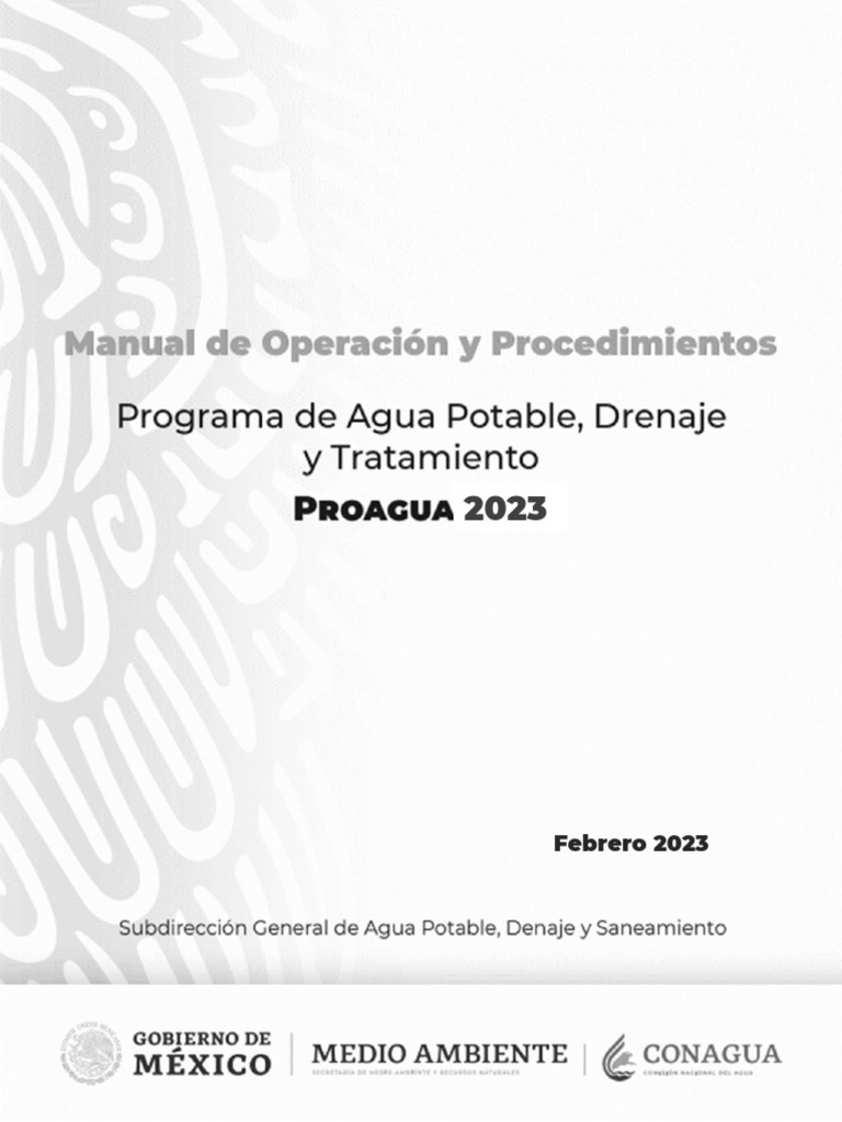 PROAGUA - Manual de Operación y Procedimientos 2023 | PDF