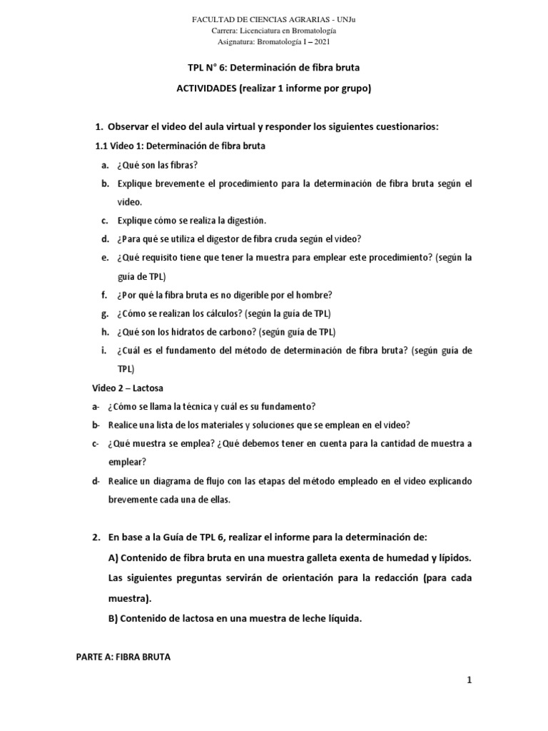 INFORME 6 Determinacion de Fibra Bruta | PDF