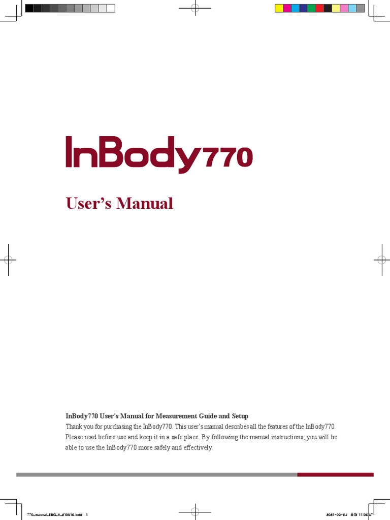 InBody770 User Manual Guide | PDF | Technology & Engineering