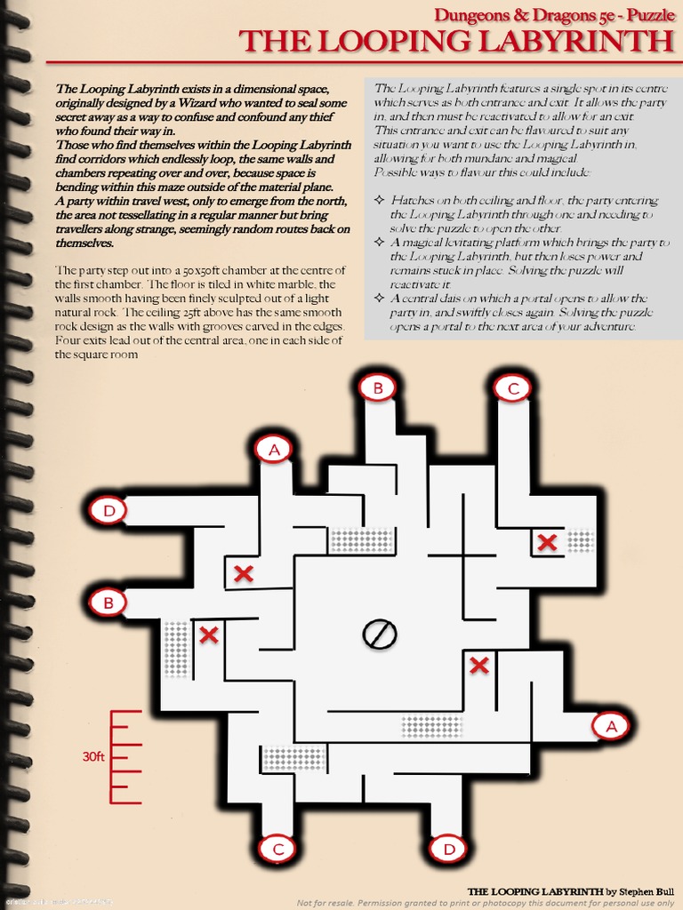 5e Puzzle - The Looping Labyrinth | PDF | Maze | Labyrinth
