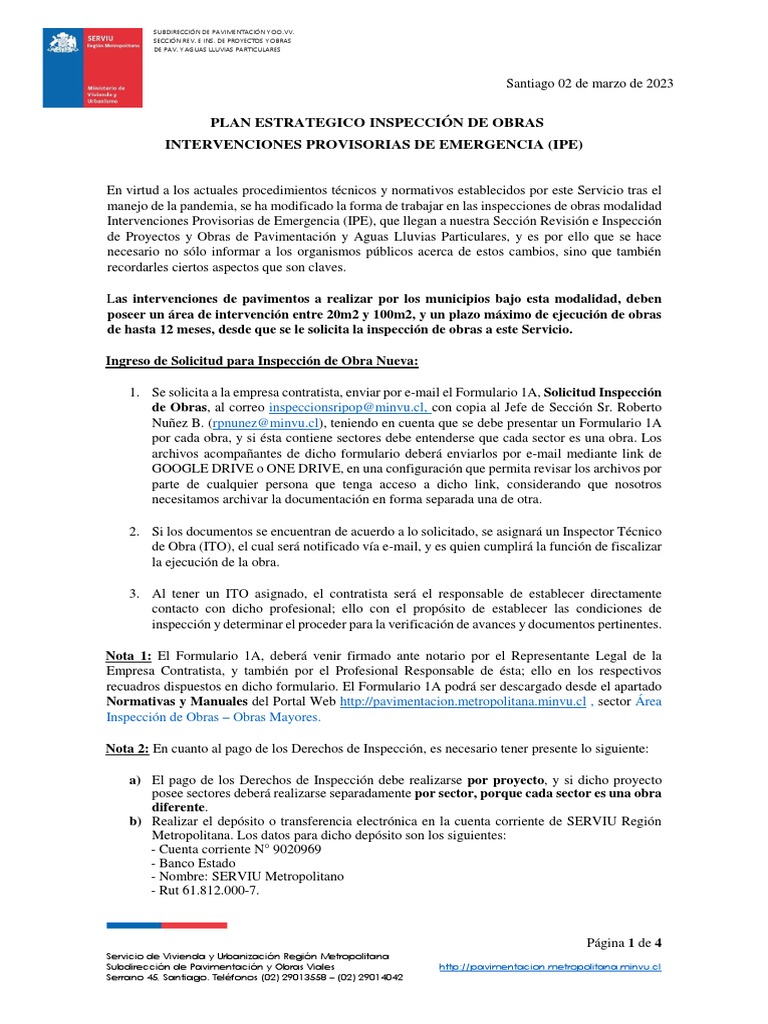 Plan Estratégico-Inspección Obras Ipe 02-03-2023 | PDF