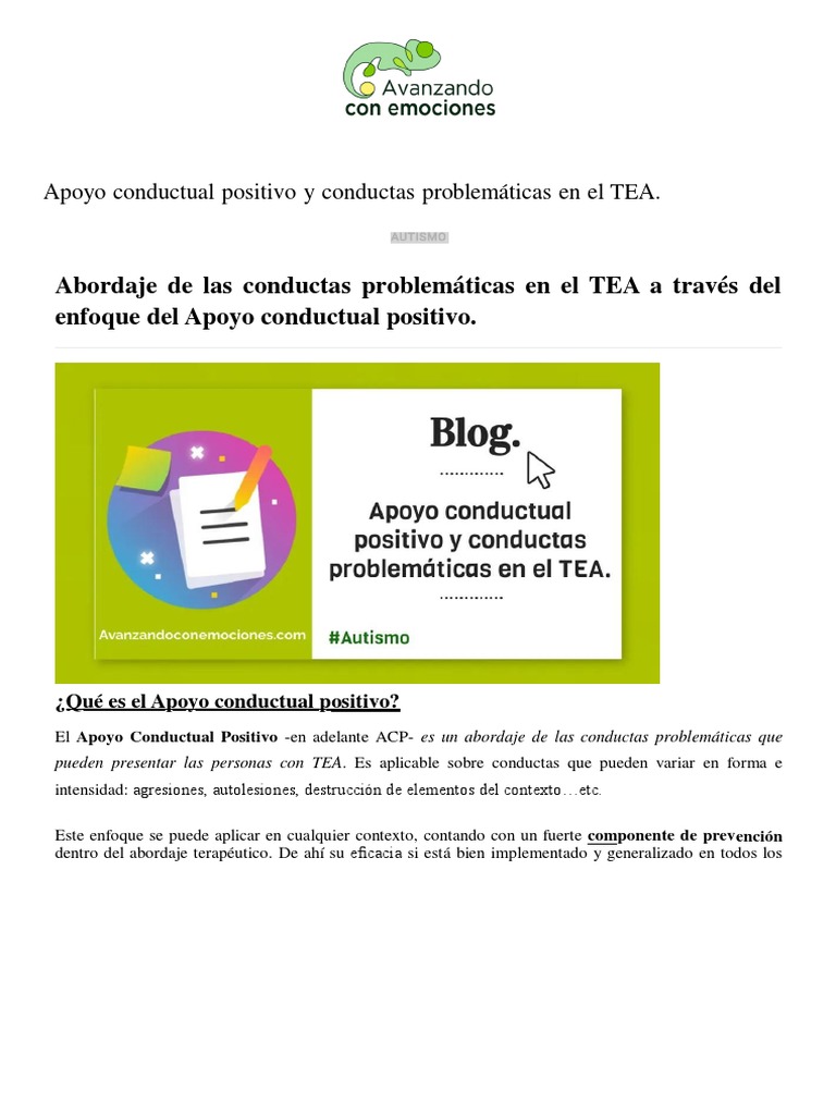 Apoyo Conductual Positivo y Conductas Problemáticas en El TEA | PDF ... Apoyo Conductual Positivo y Conductas Problemáticas en El TEA | PDF ...