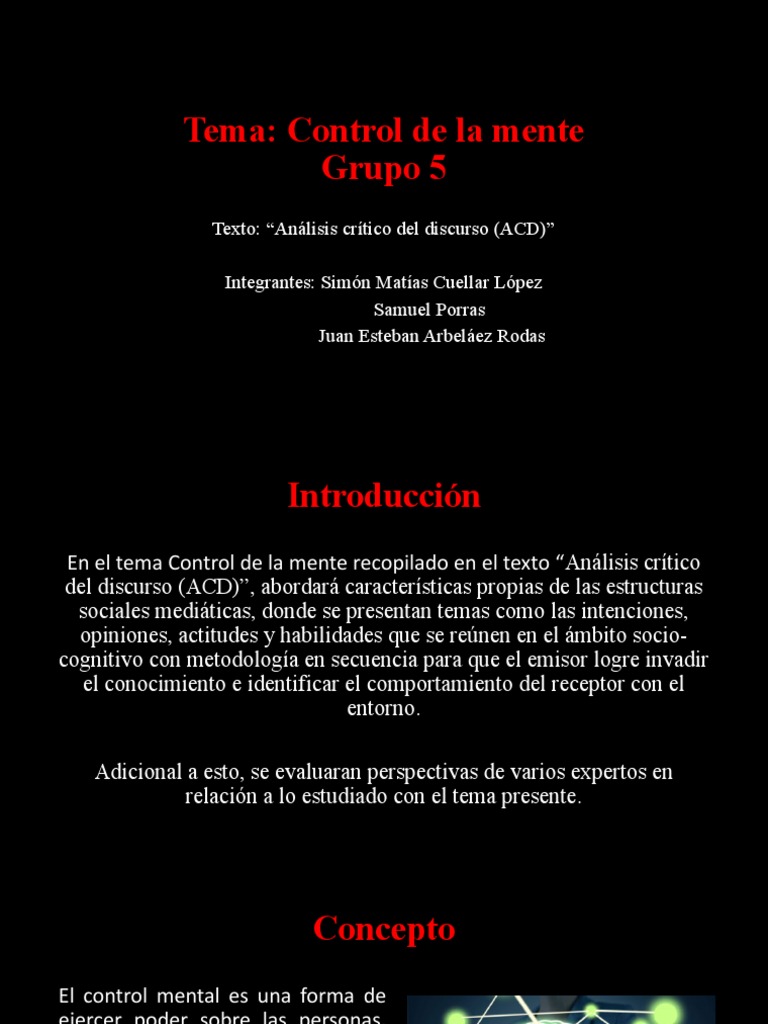 Tema Control de La Mente | PDF | Pensamiento | Mente