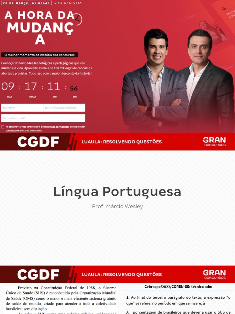 Luaula CGDF Resolvendo Questoes Marcio Wesley | PDF