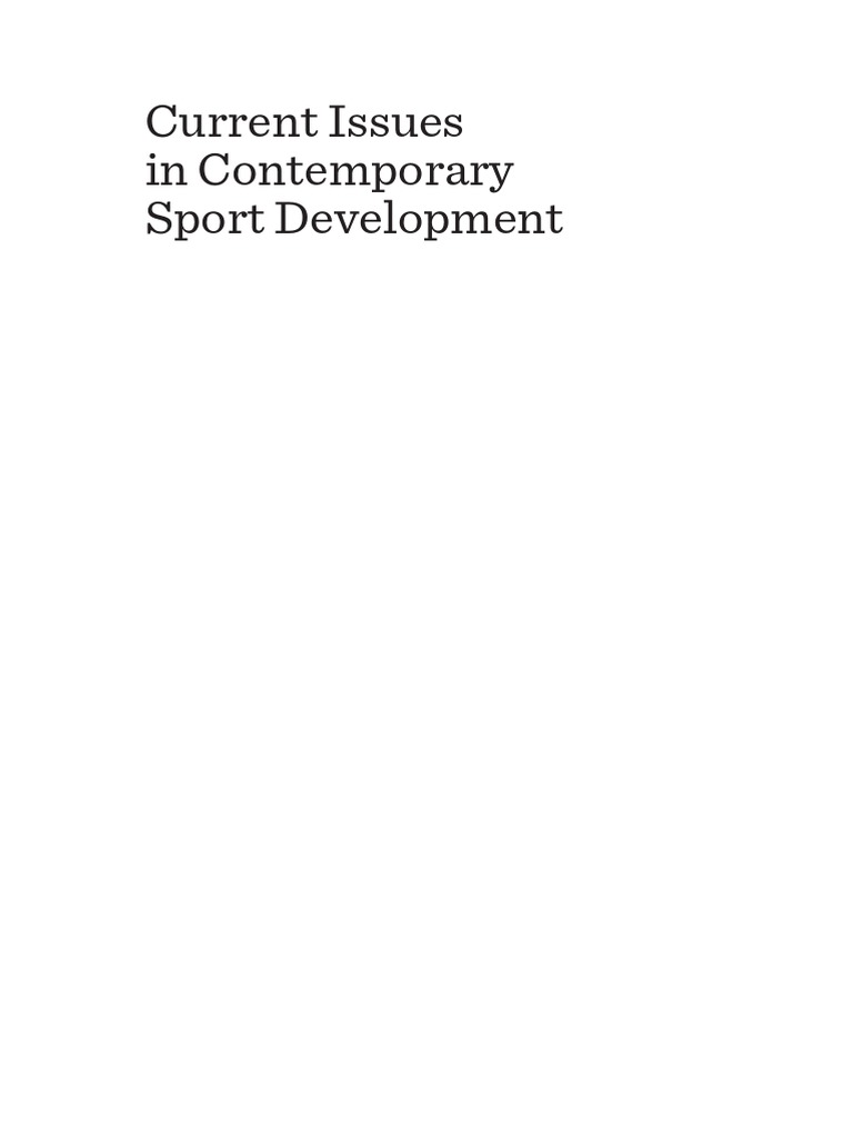Current Issues in Contemporary Sport Development | PDF | Sports | Collaboration