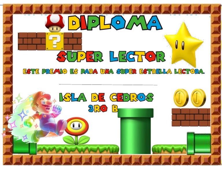Diploma de Mario para Imprimir Lectura | PDF