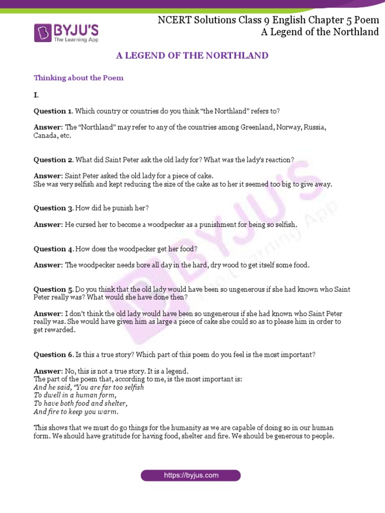 Ncert Solutions Class 9 English Chapter 5 Poem | PDF