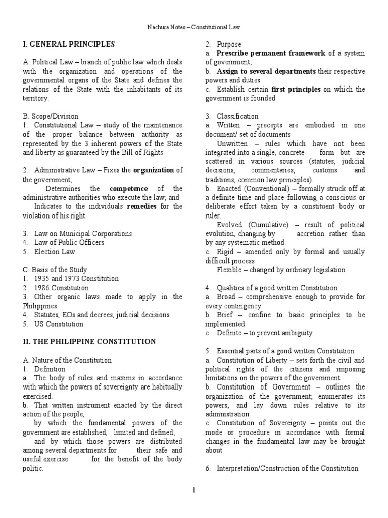 Poltical Law Nachura | PDF | Eminent Domain | Constitution