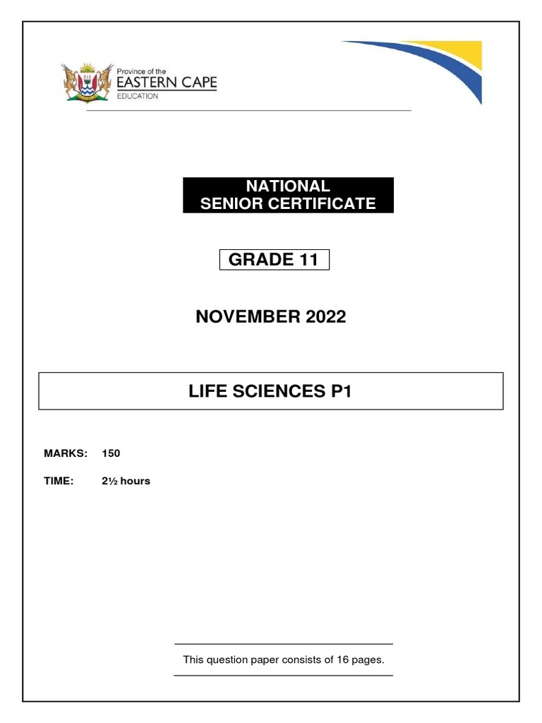 Life Sciences p1 Nov 2022 Gr11 Eastern Cape | PDF | Breathing | Lung