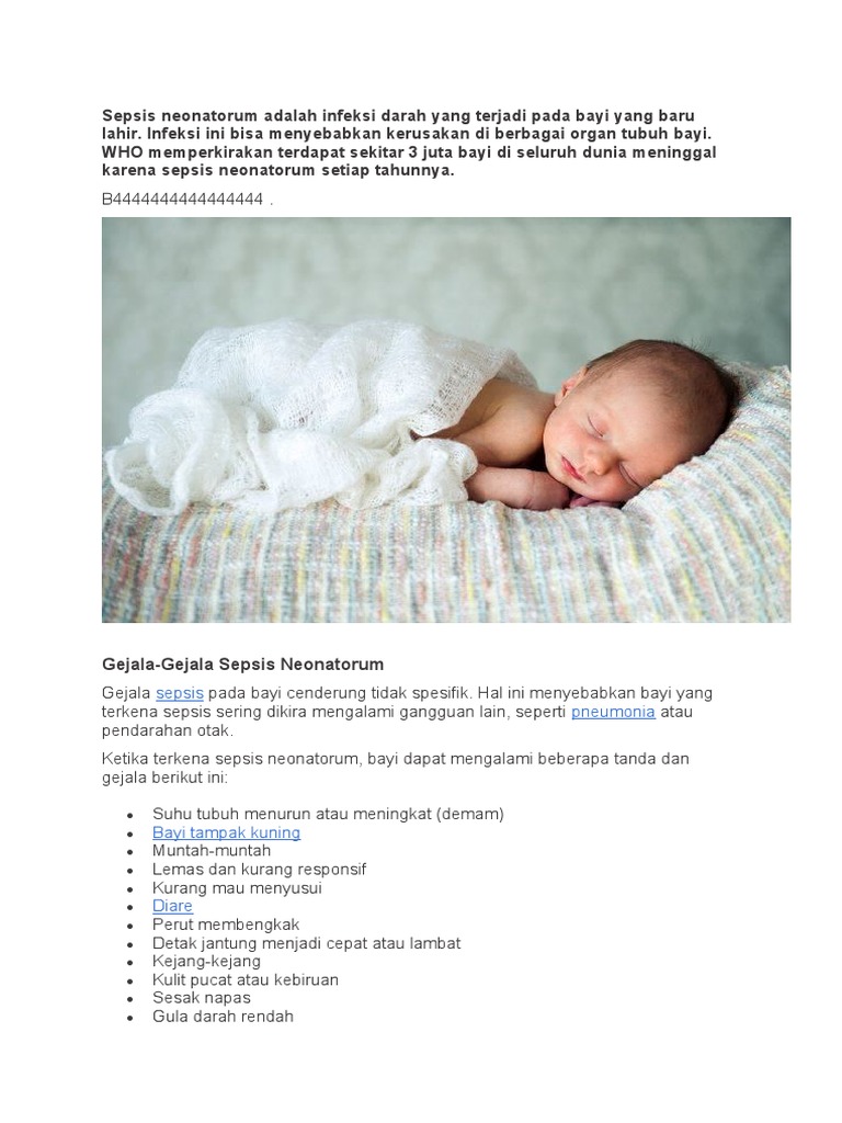 Sepsis Neonatorum: Gejala dan Penanganan | PDF