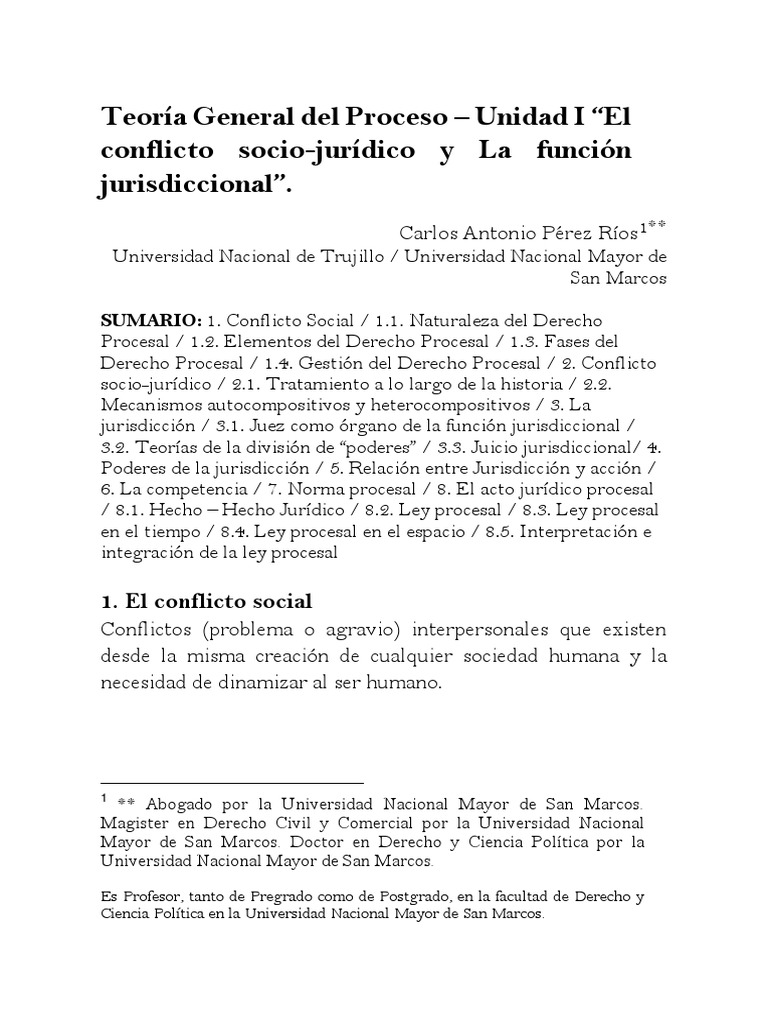 Teoría General Del Proceso - Unidad I | PDF | Ciencias sociales | Derecho