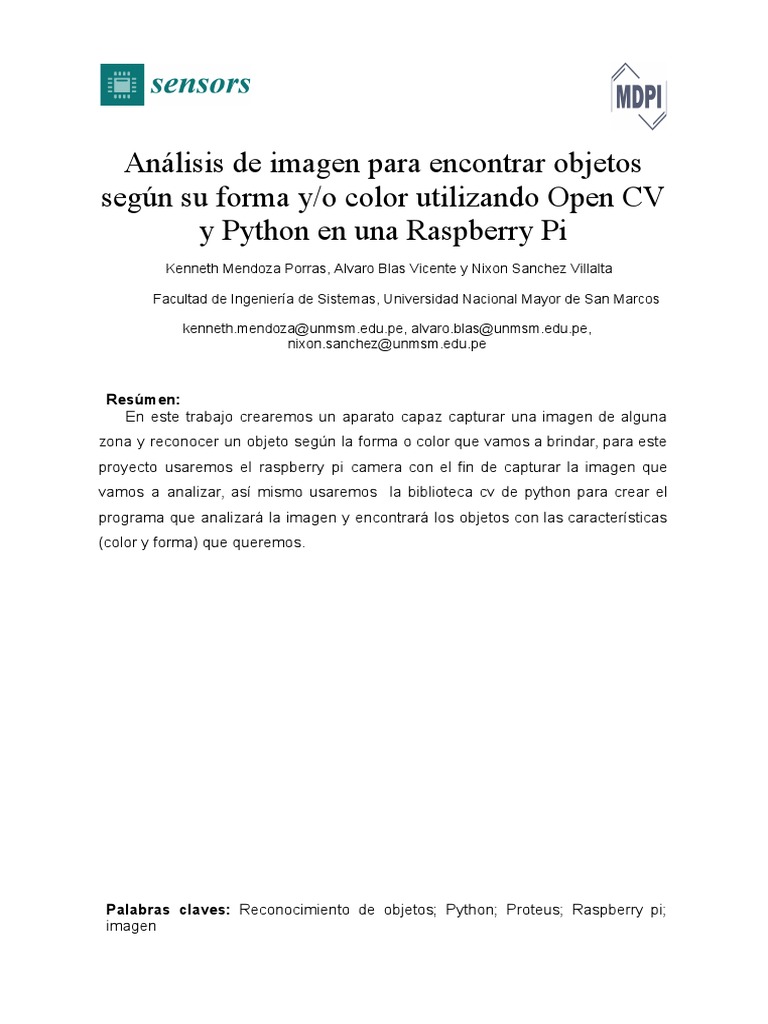 Cuarto Avance - Informe ACsis - 2023-I | PDF | Raspberry Pi | Visión por computador