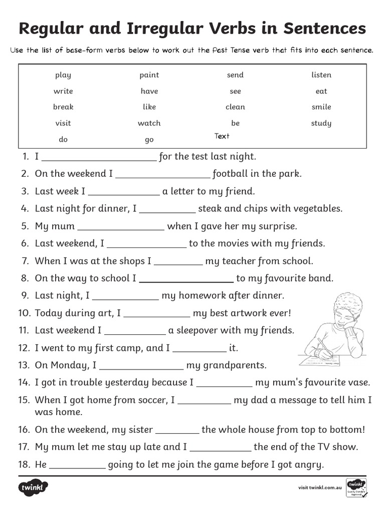Regular and Irregular Verbs in Sentences | PDF | Language Arts & Discipline
