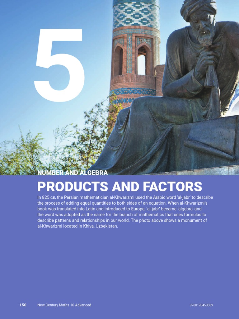 Chapter 5 - Products & Factors | PDF | Factorization | Algebra