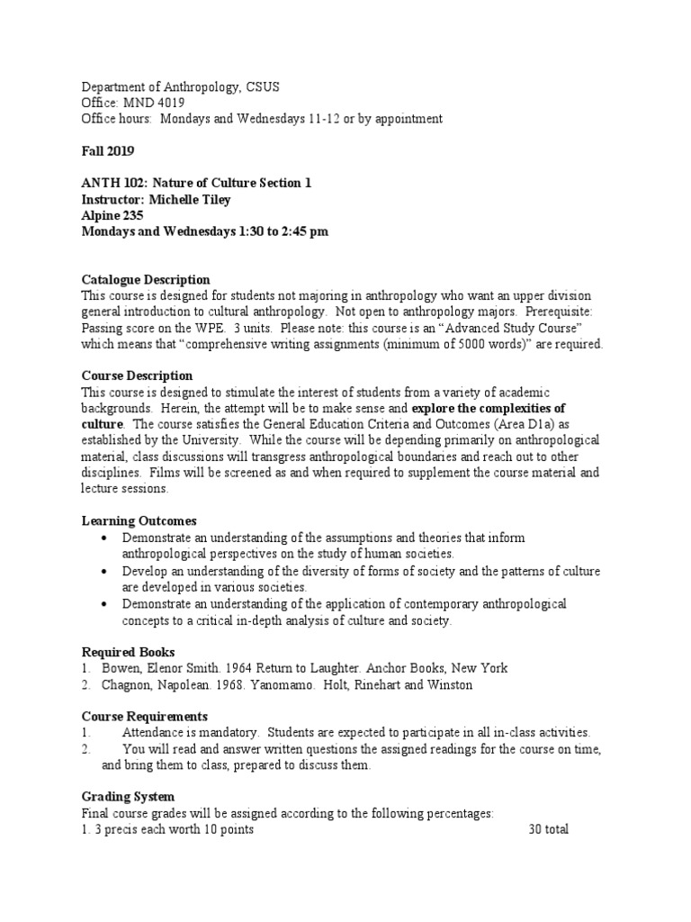 102 Syllabus Fall 2019 FINAL | PDF 102 Syllabus Fall 2019 FINAL | PDF