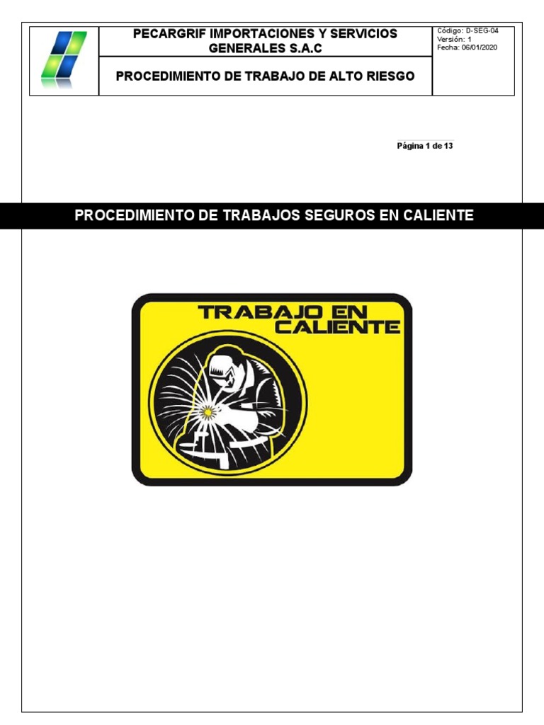 PTAR002 - Trabajos en Caliente | PDF | Combustión | Soldadura
