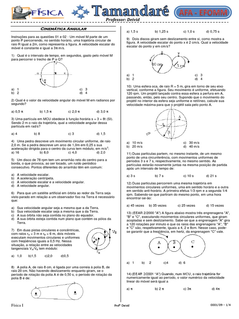 Cinemática Angular-Vetorial | PDF