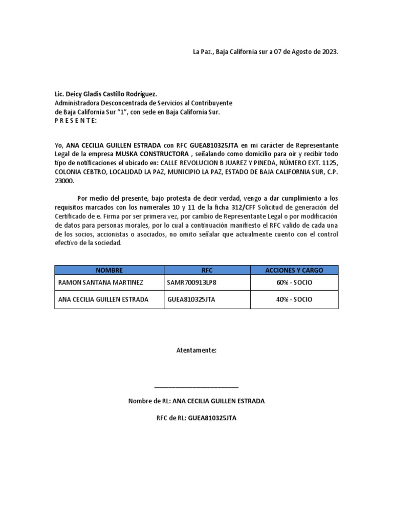 Cumplimiento Ficha 312/CFF e.Firma | PDF