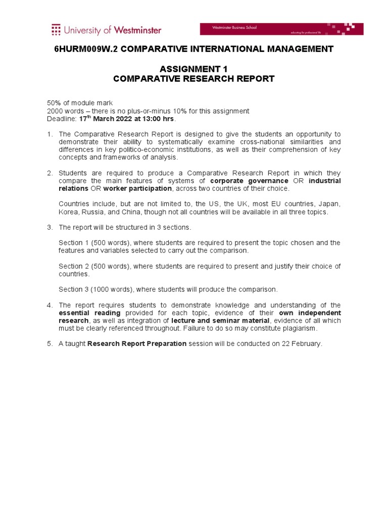 Comparative Research Report Brief (v.1) | PDF