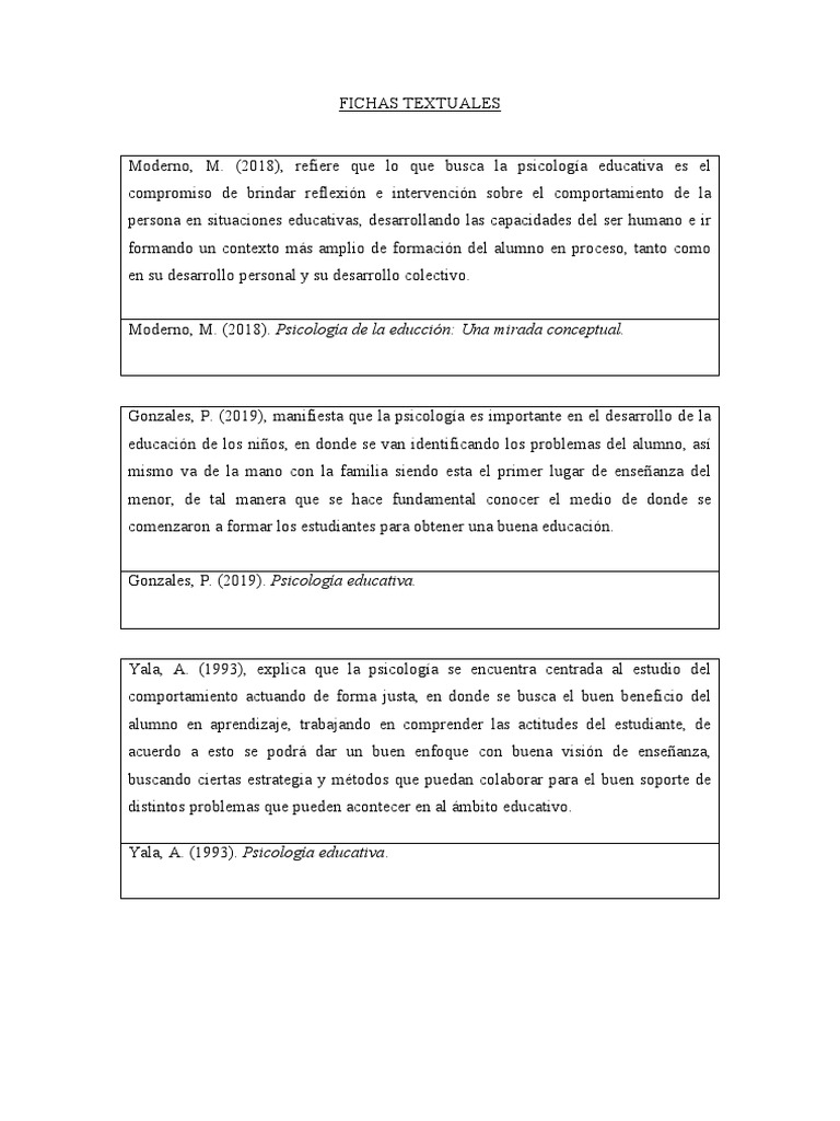 Fichas Textuales | PDF