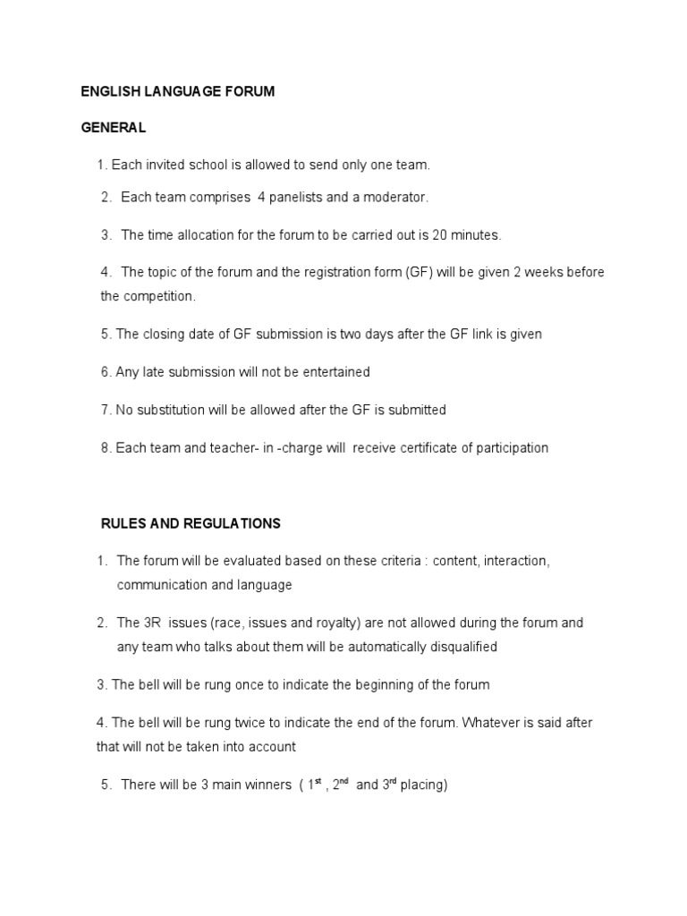 Forum Rules & Regulations | PDF