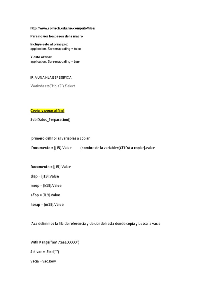 Programacion Macros | PDF