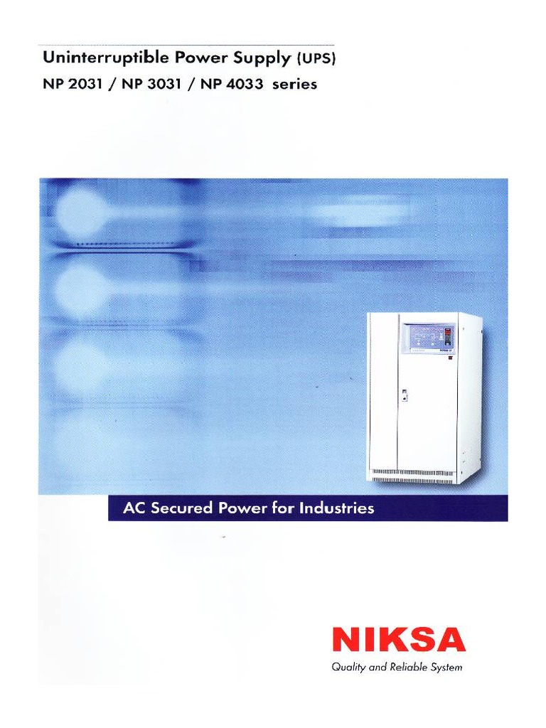 Niksa UPS-NP2031, NP3031, NP4033SERIES | PDF