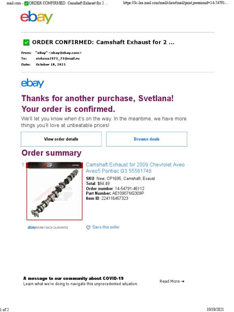 Invoice Ebay 00 | PDF