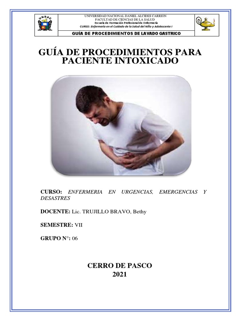 Guía de Procedimientos en Paciente Intoxicado | PDF | Estómago ...