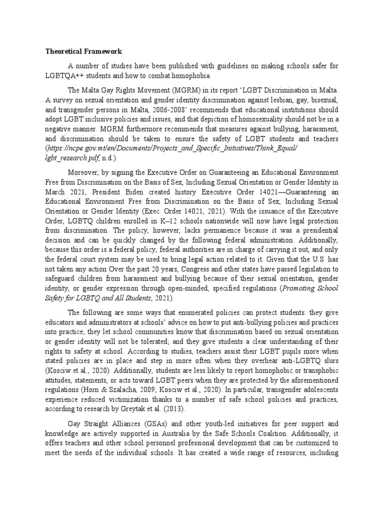 Theoretical Framework: LGBT - Research - PDF, N.D.) | PDF | LGBTQIA+ ...