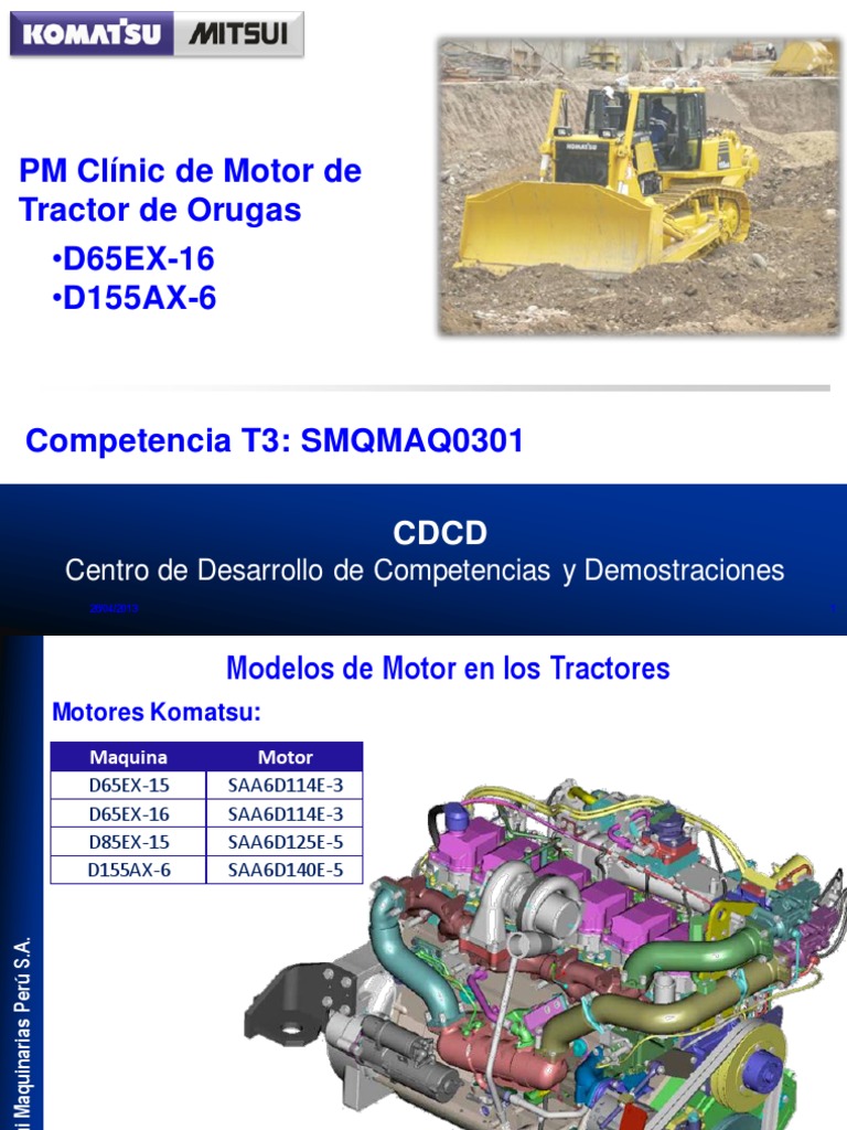 D155AX-6 PM Clinic de Motor Lunes Komatsu 27.08.12 | PDF | Motores ...