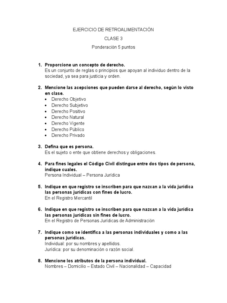 Ejercicio de Retroalimentación No. 3 | PDF