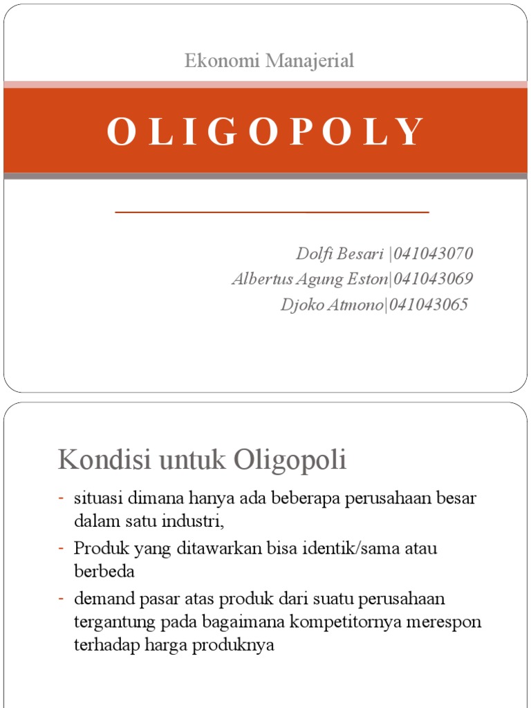 Oligopoly - Presentation | PDF