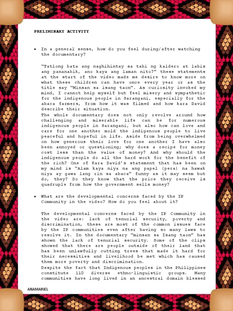 Indigenous People Studies - Activity1 | PDF | Wellness