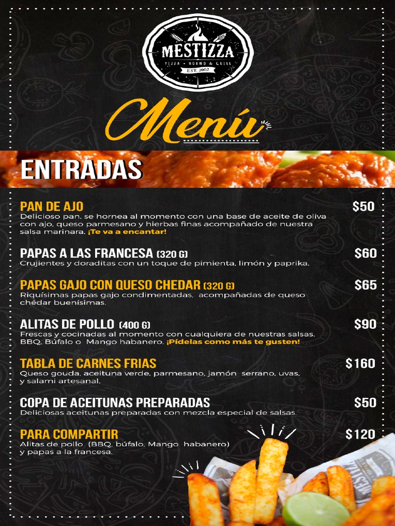 1 - Menú Digital Mestizza | PDF