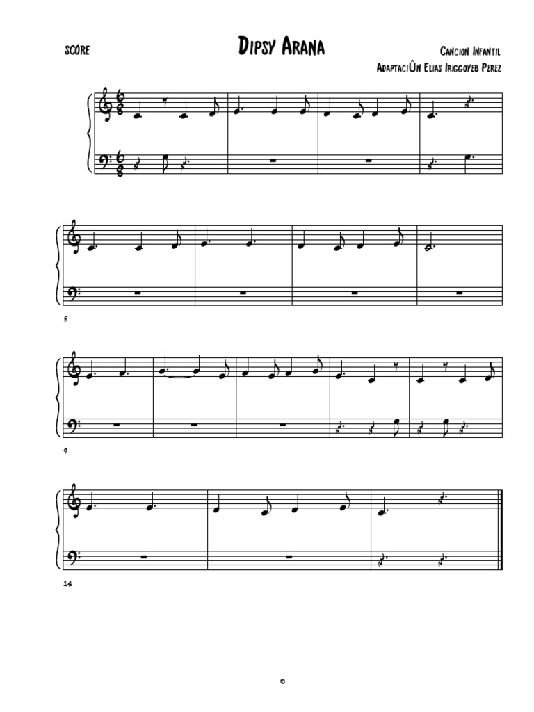 Dipsy Araña Piano Colores | PDF