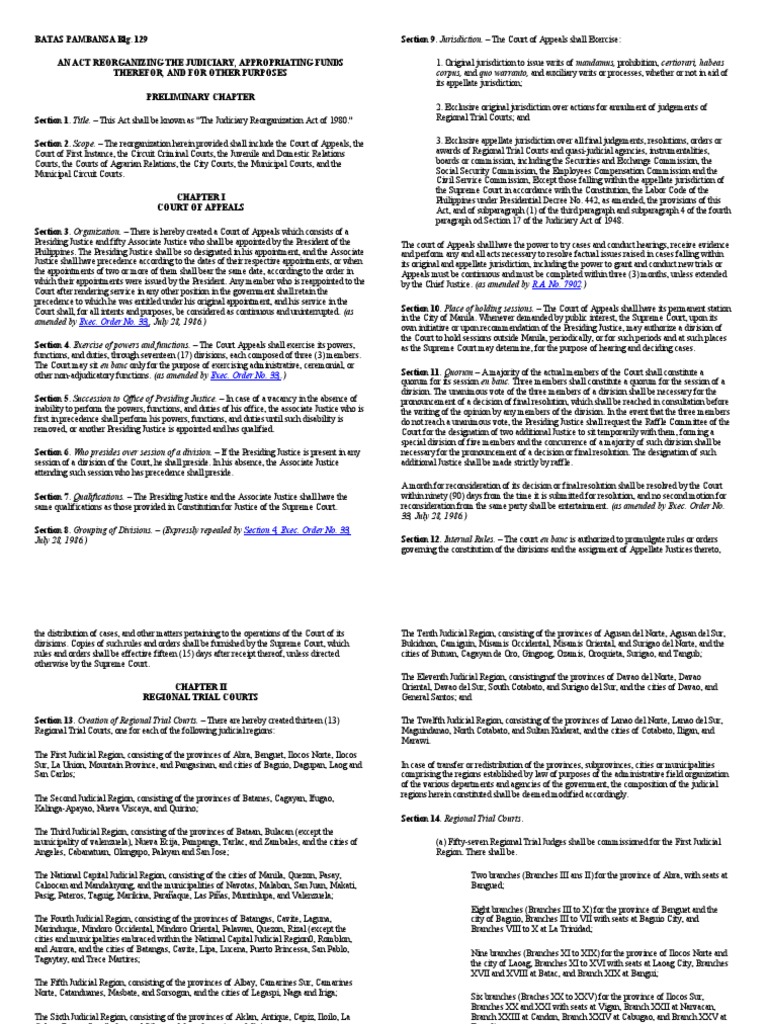 BP 129 Ra 11576 | PDF | Legal Organizations | Public Sphere