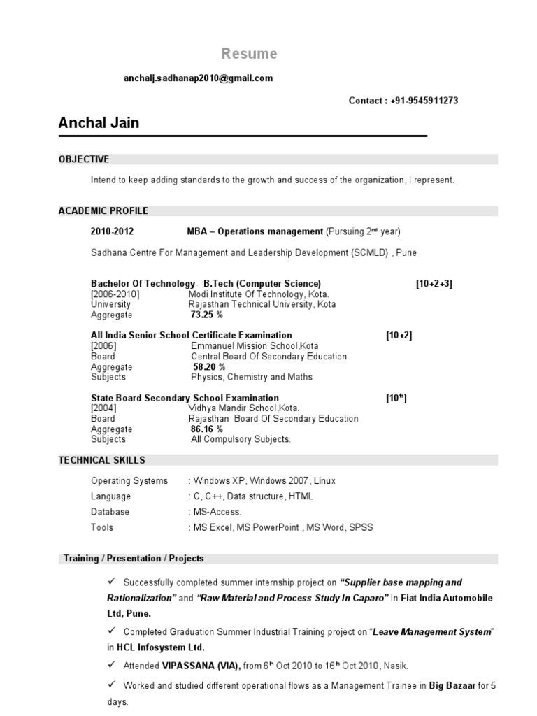 Anchal Resume | PDF