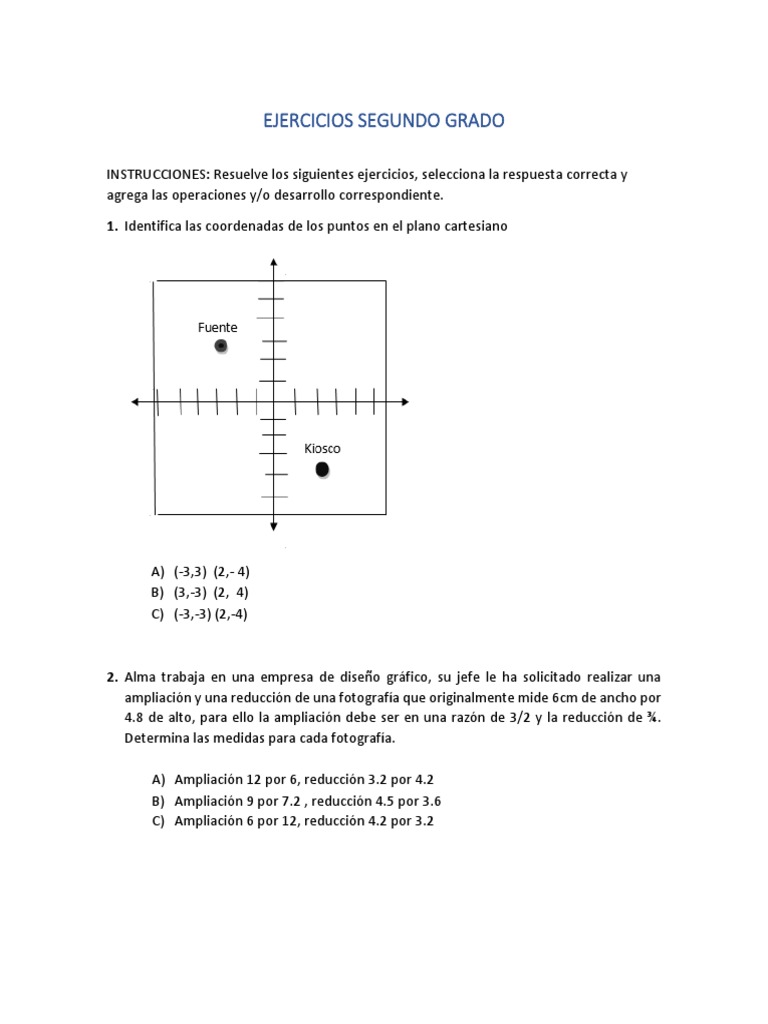Ejercicios Segundo Grado | PDF